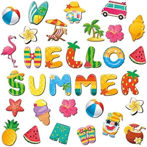 Amazon.com: Bulletin Board Decorations Summer Cutouts Chalkboard Under ...