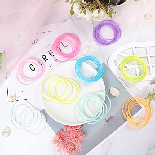 Amazon.com: 100 Pieces Luminescent Silicone Jelly Bracelets 80's Hair ...