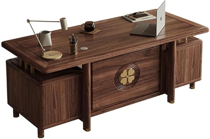 Computer Desk Chinese Solid Wood Desk Black Walnut Study Furniture Home ...