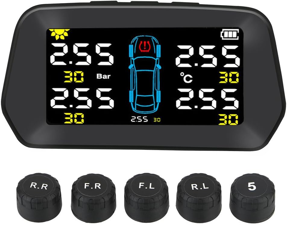 RGTTOTG Smart Solar TPMS Tyre Pressure Monitoring System Tools Tire ...