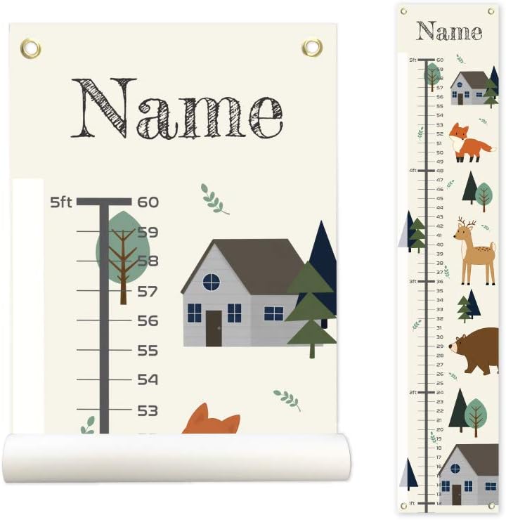 Amazon.com: Personalized Name Kids Growth Chart Ruler Flower Dinosaur ...