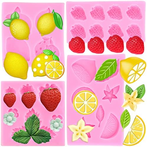 Amazon.com: Lemon Fondant Molds 4 Pcs, Summer Orange Fruit Chocolate ...