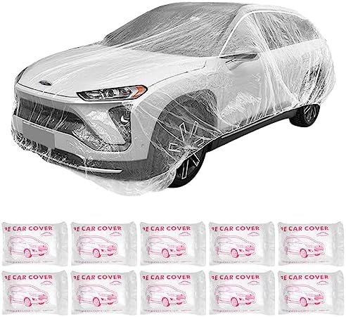 Amazon.com: awagas Clear Plastic Car Cover 10 PCS Disposable Car Covers ...