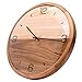Driini Analog Dome Glass Wall Clock (12") - Pine Wood Frame with Two ...