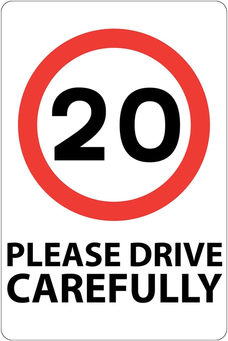 20 mph speed limit signs - Self adhesive sticker 300mm x 300mm : Amazon ...