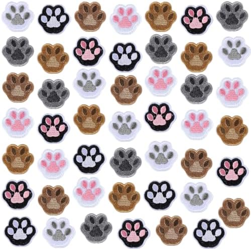Amazon.com: 14 Pcs Paw Print Patches Iron on Paw Print Embroidery ...