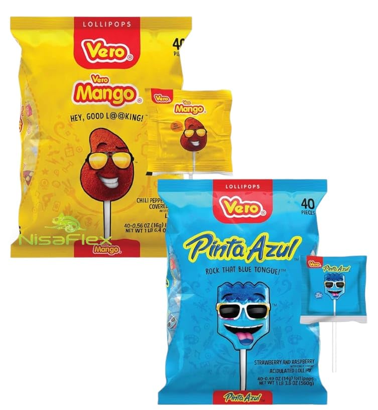 Amazon.com : Vero Mango & Pinta Azul (Strawberry & Raspberry Paleta ...