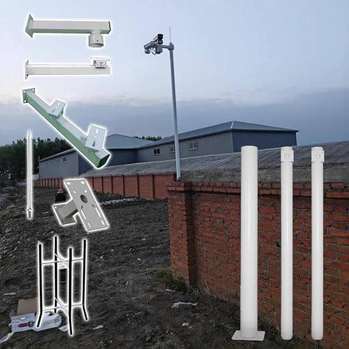 Weatherproof Surveillance Camera Mount Pole with Lightning Rod & 4 ...