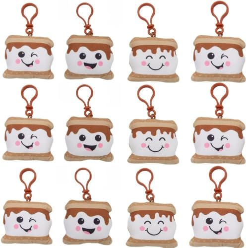 Amazon.com: Fun Express Flat Stuffed S'More Backpack Clips & Keychains ...
