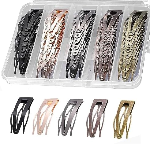 Amazon.com : 40 Pieces Snap Hair Clips Double Grip Hair Clips Barrettes ...
