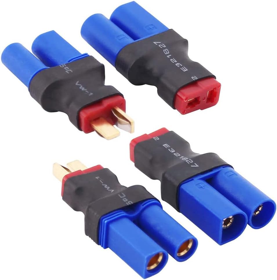 Yowoo 2 Pairs EC5 to T-Plug Deans Style Male Female RC Connector ...