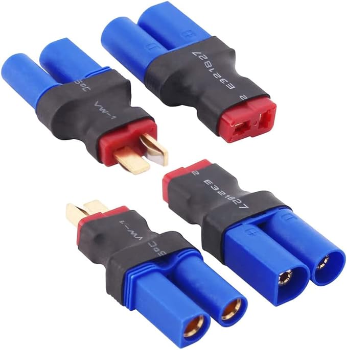 Yowoo 2 Pairs EC5 to T-Plug Deans Style Male Female RC Connector ...