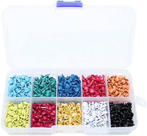 Amazon.com: moinkerin 200 Pcs Mini Brads Metal Brad Fasteners Split ...