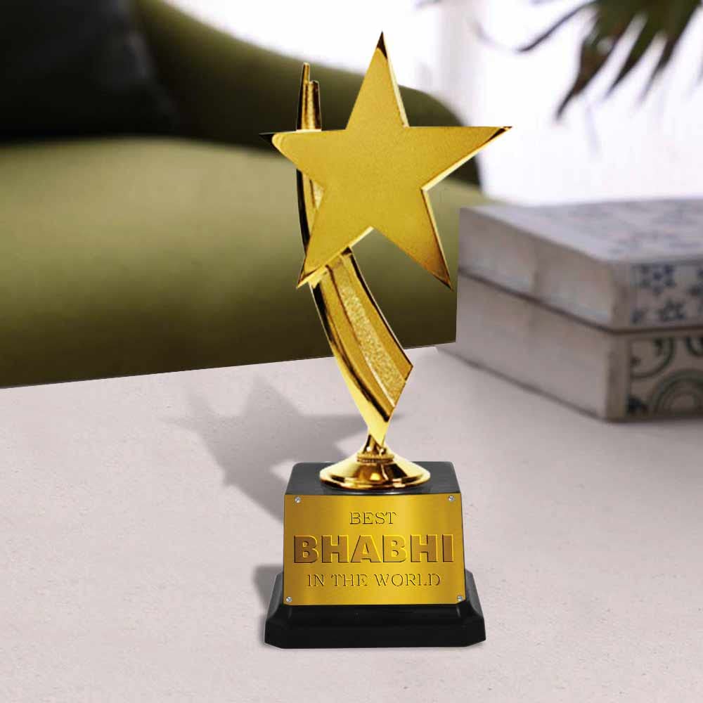 Jhingalala Gift for Bhabhi | Best Bhabhi in The World Printed Golden ...