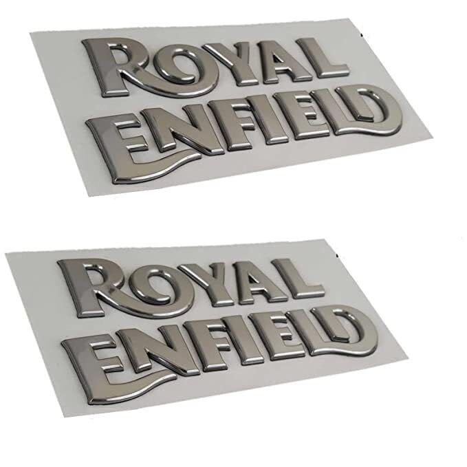 Universal 3D Monogram Emblem Decal Set Chrome for Royal Enfield ...