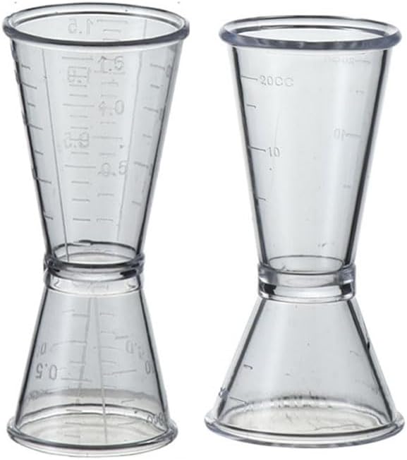Amazon.com: 4PCS Clear Double-head Measuring Cup Plastic Cocktail ...