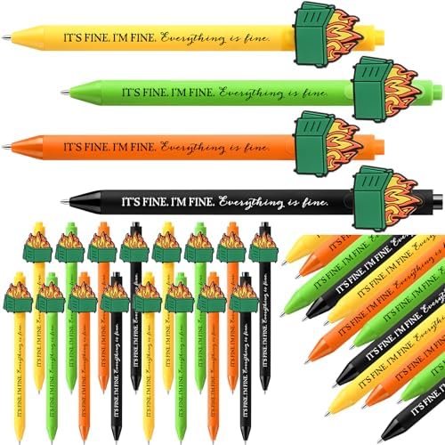 Amazon.com : Sayglossy 20 Pcs Positive Dumpster Fire Pen Funny Employee ...