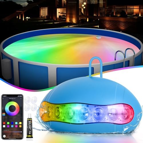 Amazon.com: Pool Lights, 18W Underwater Submersible Lights, Above Ground Pool Lights with APP ...