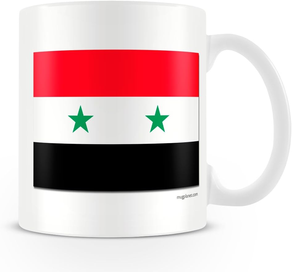 Amazon.com: White Ceramic Mug with Syria Flag design : Home & Kitchen