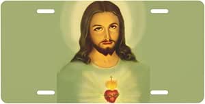 Amazon.com: Sacred Heart of Jesus(1) License Plate Metal Car Plate for ...