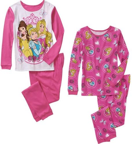 Amazon.com: Disney Princess Little Girls' 2 Pack Pajamas Pink: Clothing ...