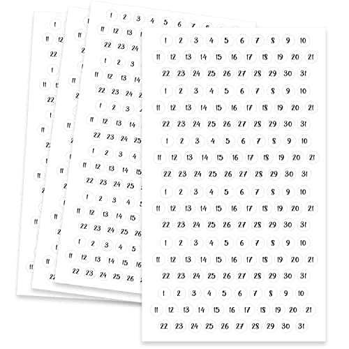 Amazon.com: Clear Black Date Dots 24 Months, Small Number Stickers ...