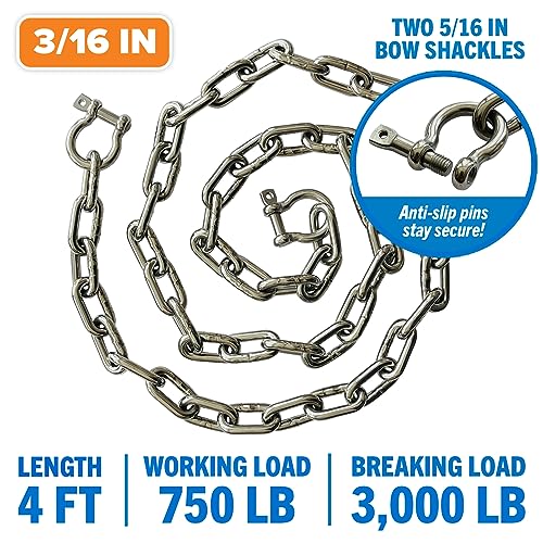Snapklik.com : Stainless Steel Anchor Chain, Boat Anchor Chain, Anchor ...