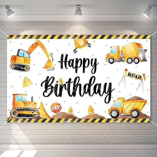 Amazon.com : Lopeastar 3 x 5Ft Construction Birthday Party Supplies ...
