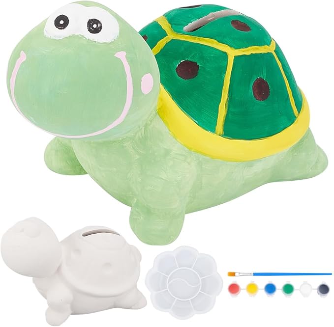 Amazon.com: WEBEEDY Ceramic Turtle Paint Decorate Your Own Turtle Piggy ...