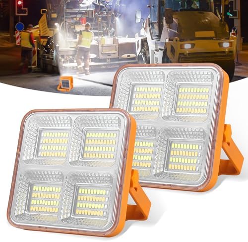 T-SUN Pack of 2 LED Spotlight Battery, 60 W Construction Site Lamp ...