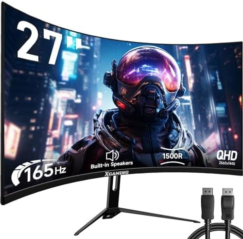 Amazon.com: izumuzi Curved Gaming Monitor 27 Inch 144Hz/165Hz QHD 1440p ...