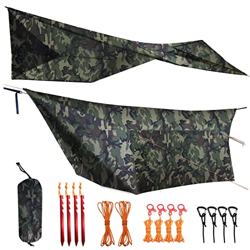 Snapklik.com : Onewind 12ft Camo Camping Tarp, Billow Tarp Shelter ...