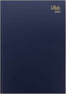 Letts of London Standard A4 day to a page 2023 diary - blue (23-T11ZBL ...