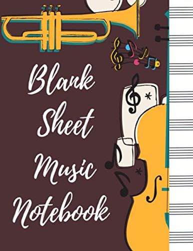 Blank Sheet Music Notebook: Music Manuscript Paper / White Marble Blank ...