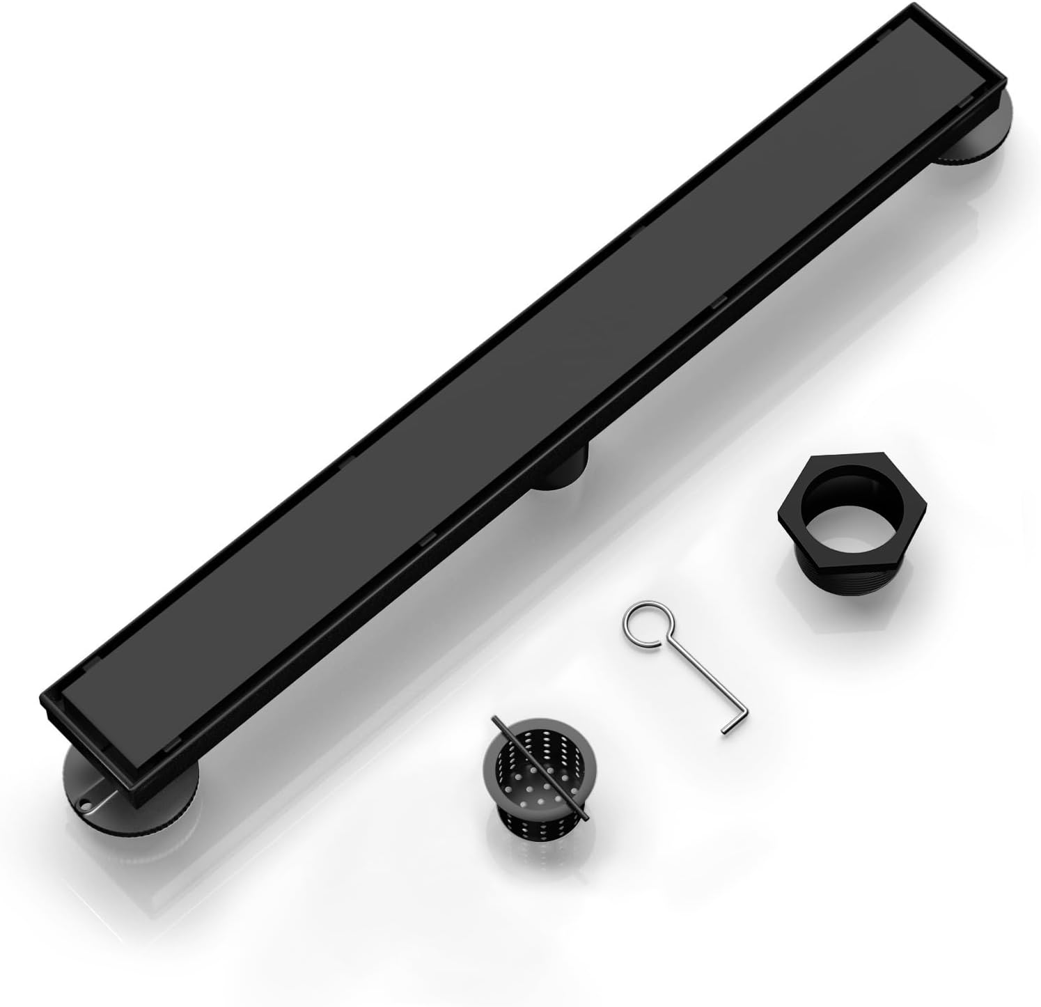 VEVOR 24 Inch Linear Shower Drain with Square Pattern Grate,Brushed 304 ...