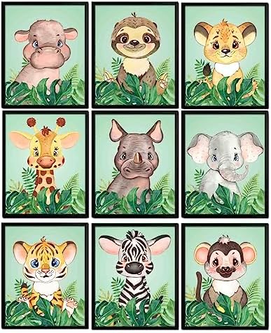 Amazon.com: Baby Nursery Decor,Nursery Wall Decor for Baby Room,Jungle ...