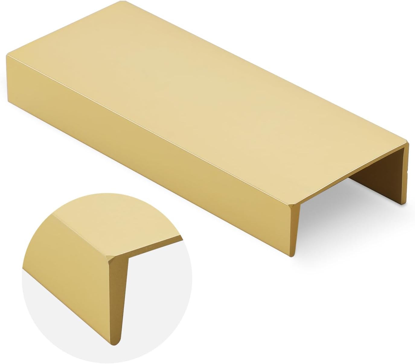 Peaha 10 Pack Brushed Brass Edge Finger Tab Pull for Cabinets Kitchen ...