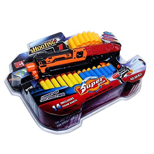 ONLINE KART Soft Bullet Blaster Gun with Aim Laser and 14 Foam Dart ...