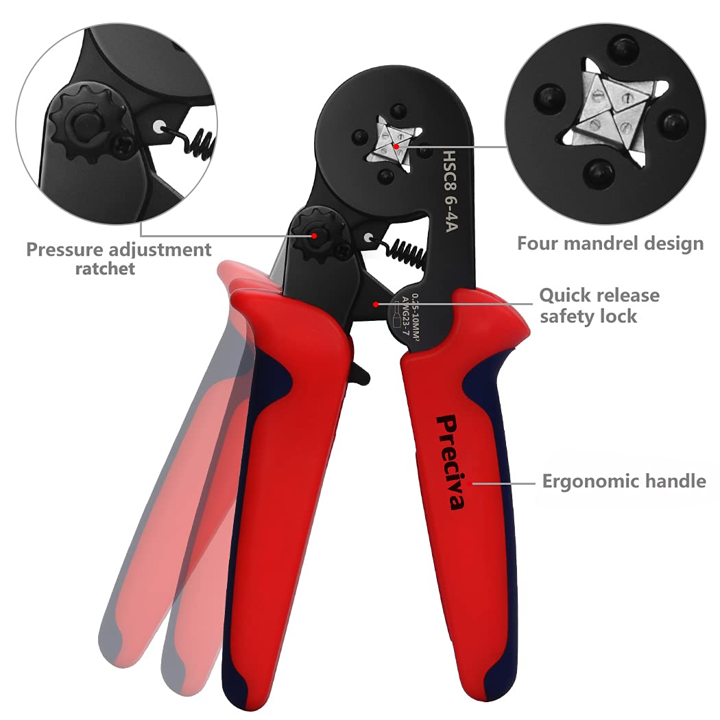 Buy Crimper Plier Set, Preciva 0.25-10mm² Ferrule Crimping Tool ...