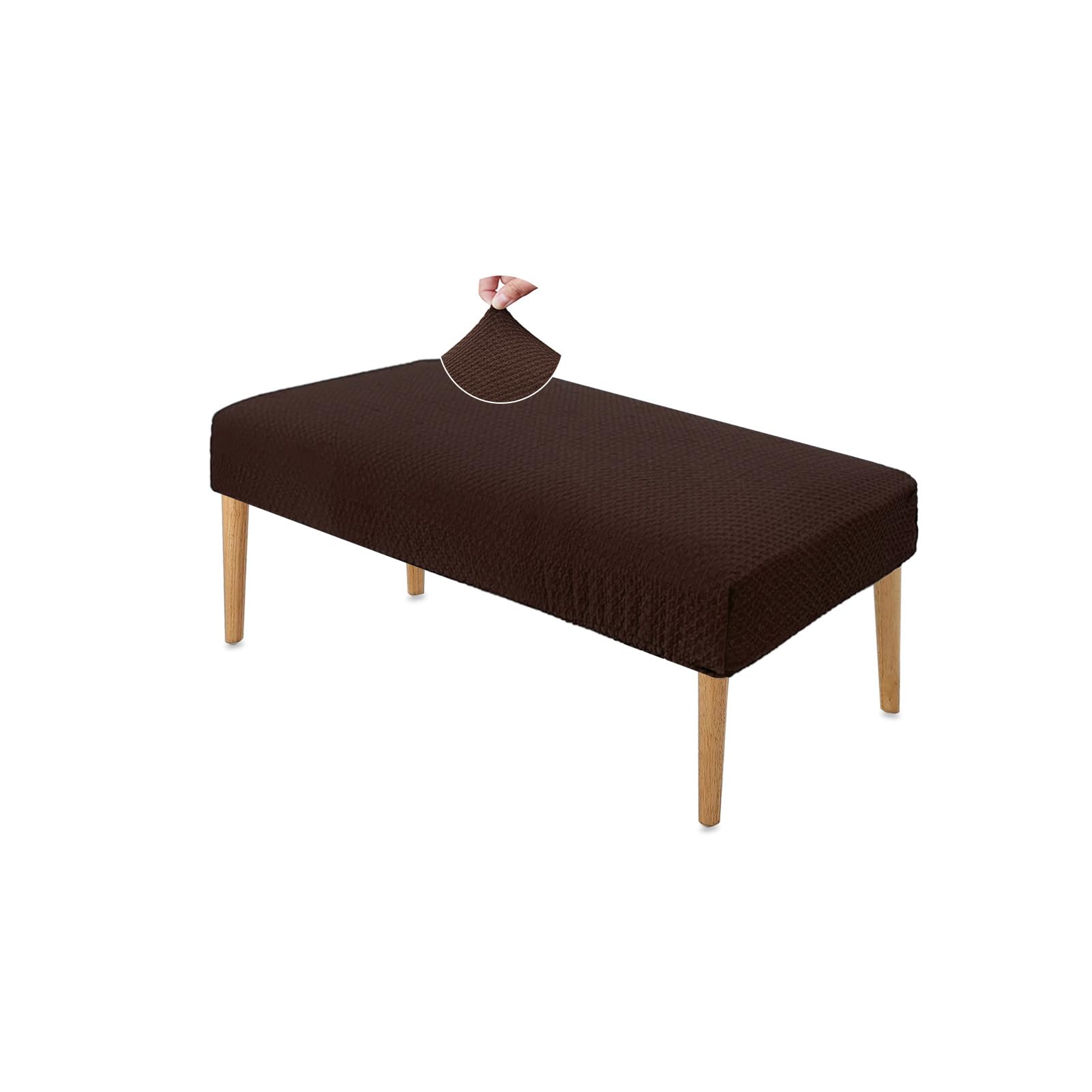 Amazon.com: NeColorLife Dining Bench Cover Stretch Jacquard Fabric ...