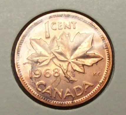 Red Uncirculated 1968 Canadian Penny at Amazon's Collectible Coins Store