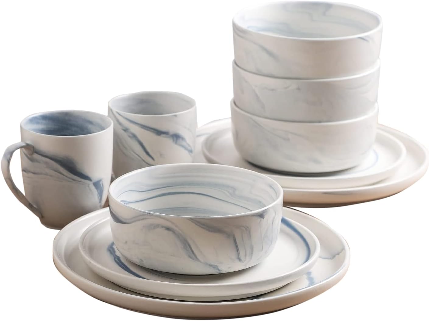 Amazon.com | Stone Lain Amy Porcelain Dinnerware Set, 24-Piece Service ...