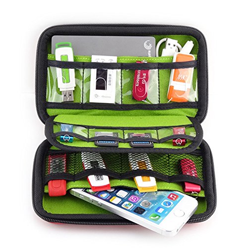 Red : 2.5" Portable Accessories Storage Bag Electronic Accessories Bag ...