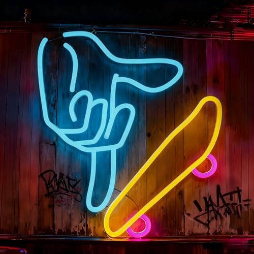 Mvorixa Finger Skateboards Neon Sign for Wall Decor, Dimmable ...