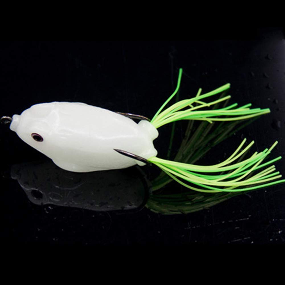 5.5cm 8/14g Luminous Frog Lure Fishing Lures Treble Hooks Top Water Ray ...