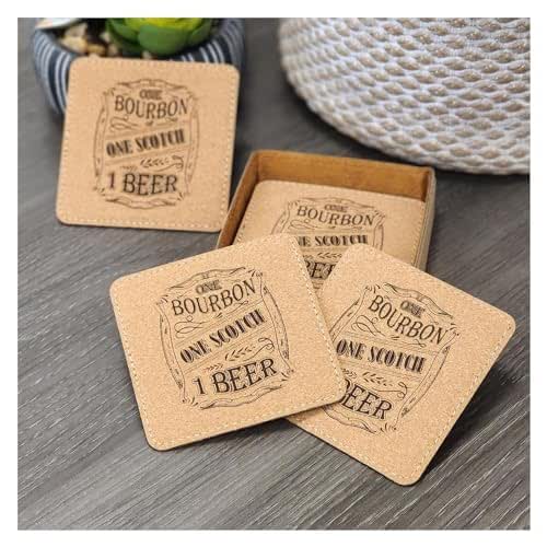 Amazon.com: Bourbon Coasters - Handmade Coasters Set of 6 - Engraved ...