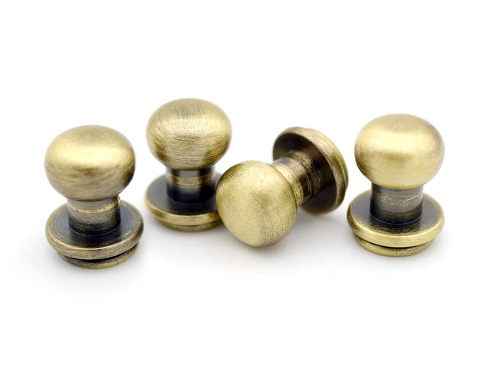 Amazon.com: CRAFTMEMORE Solid Brass Ball Head Stud Screw Back Nipple ...