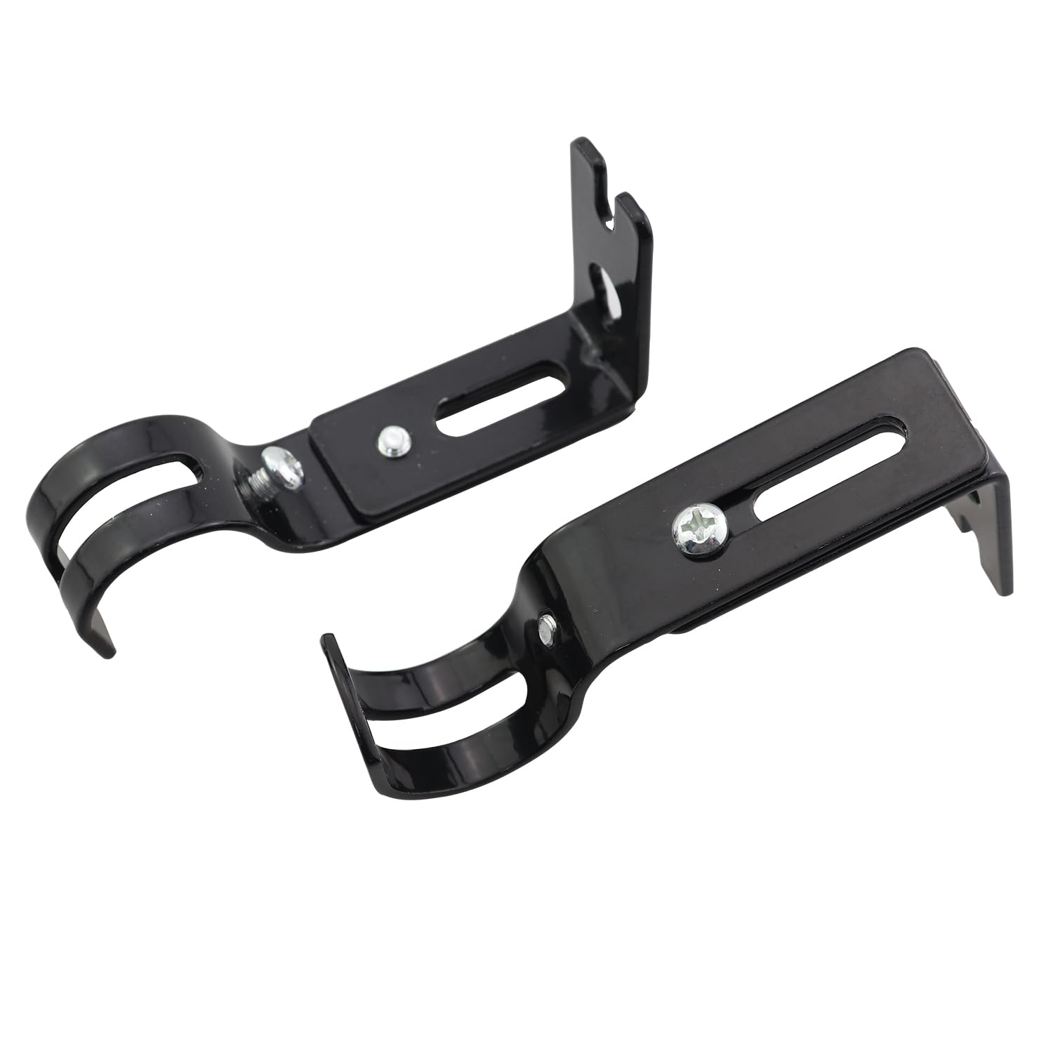 Snapklik.com : 2PCS Black Metal Adjustable Roman Rod Holders Curtain ...