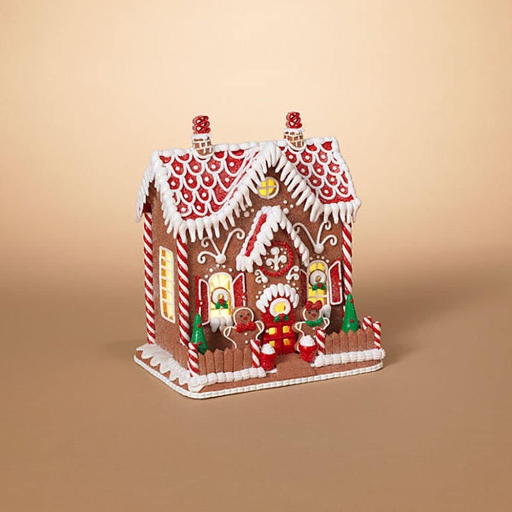 Amazon.com: RAZ Imports Peppermint Gingerbread House Figurine, 11-inch ...