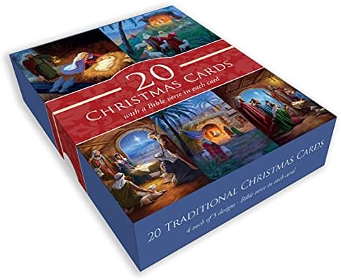 Christian Christmas card, pack of 10 - Starlight (CM112), with Luke 2: ...